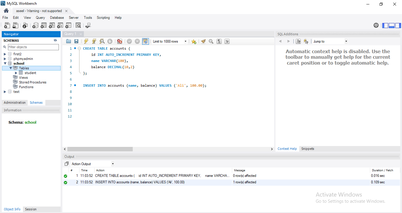 Lab 1 - Advanced Database Labs